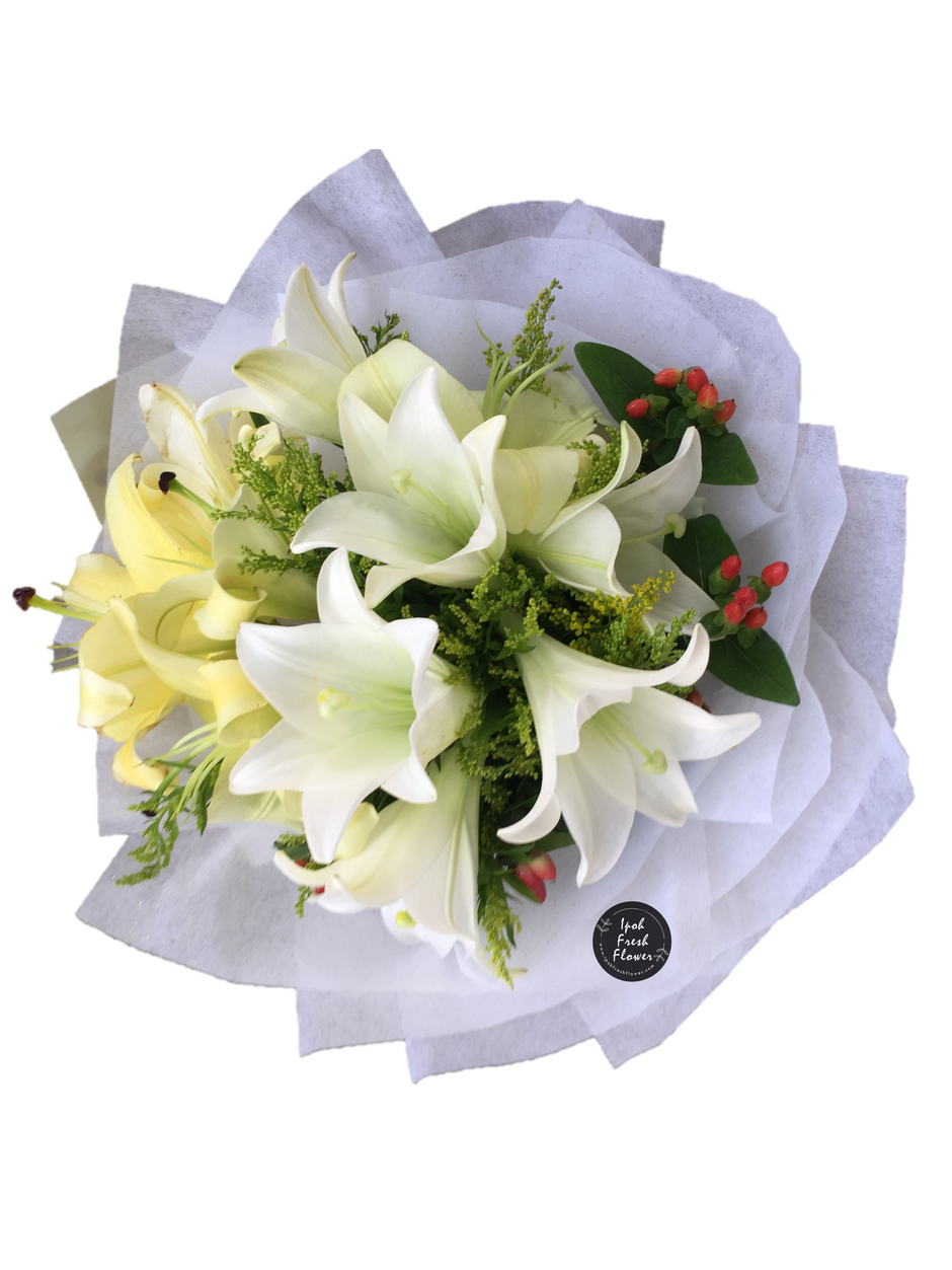 Lilies Fresh Flower Bouquet| Free Same Day Delivery – Ipoh Fresh Flower